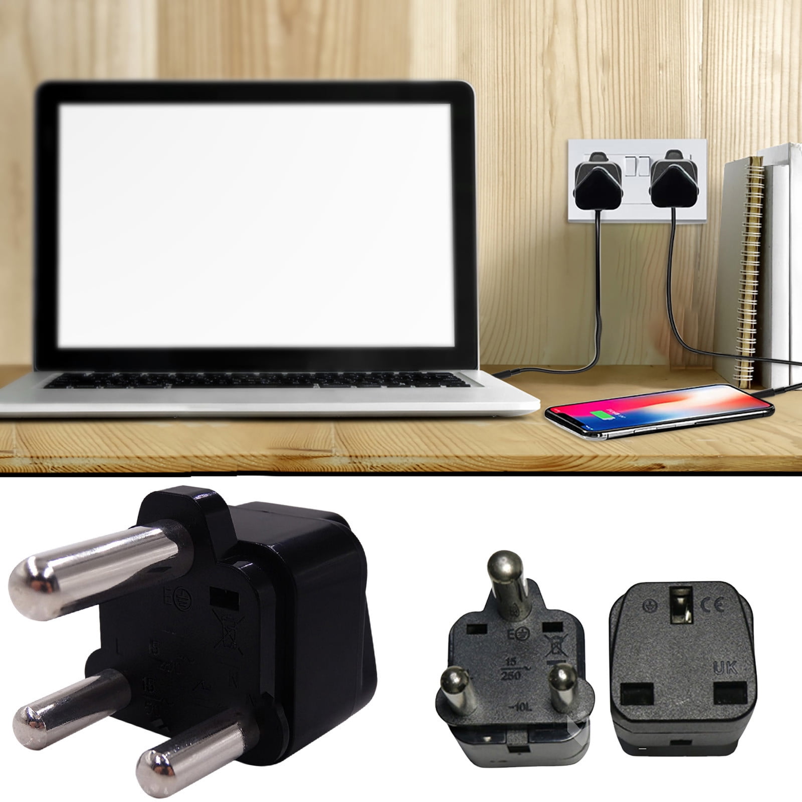 VANLOFE UK To South Africa Plug Adapter Travel Adapter Converter Plug ...