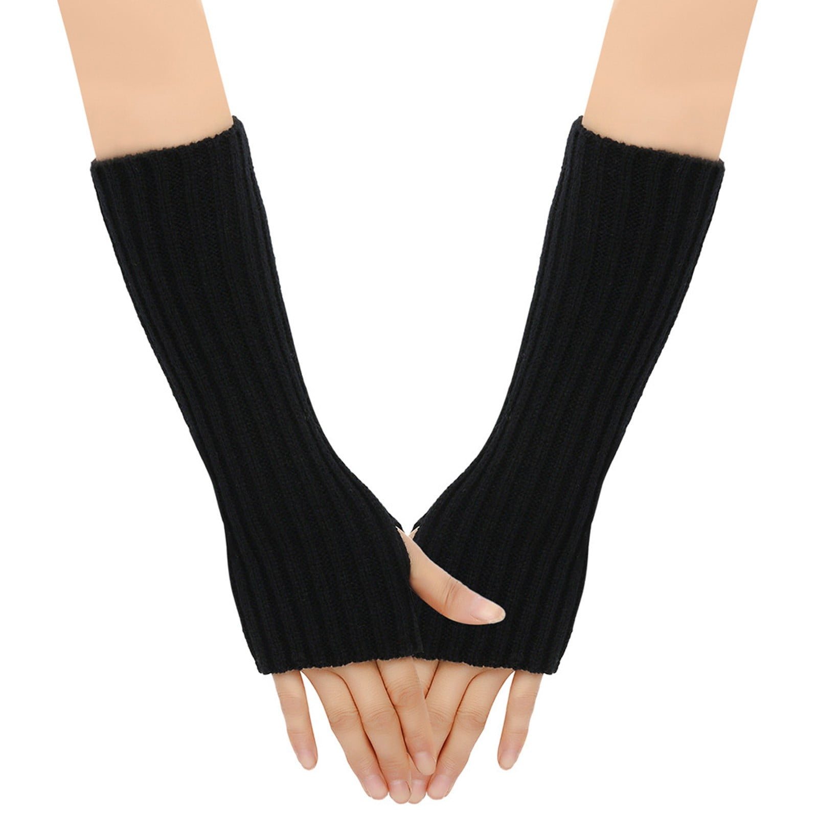 VANLOFE Winter Black Gloves Knitted Cold Proof Gloves Gloves Wrist Arm ...