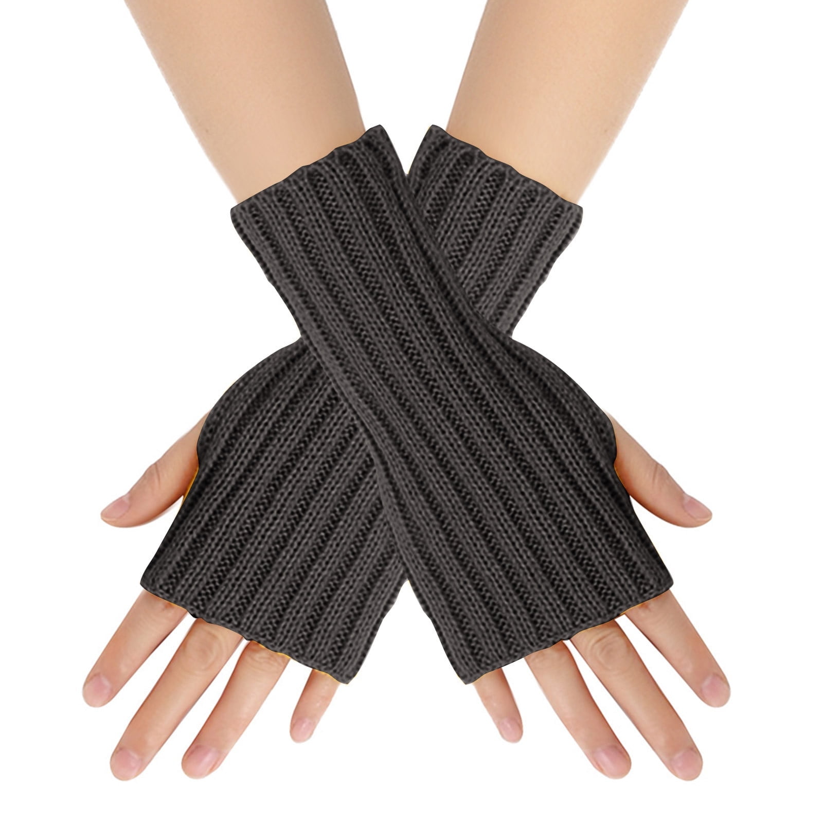VANLOFE Winter Dark Gray Gloves Woolen Cold Proof Gloves Knitted Gloves ...