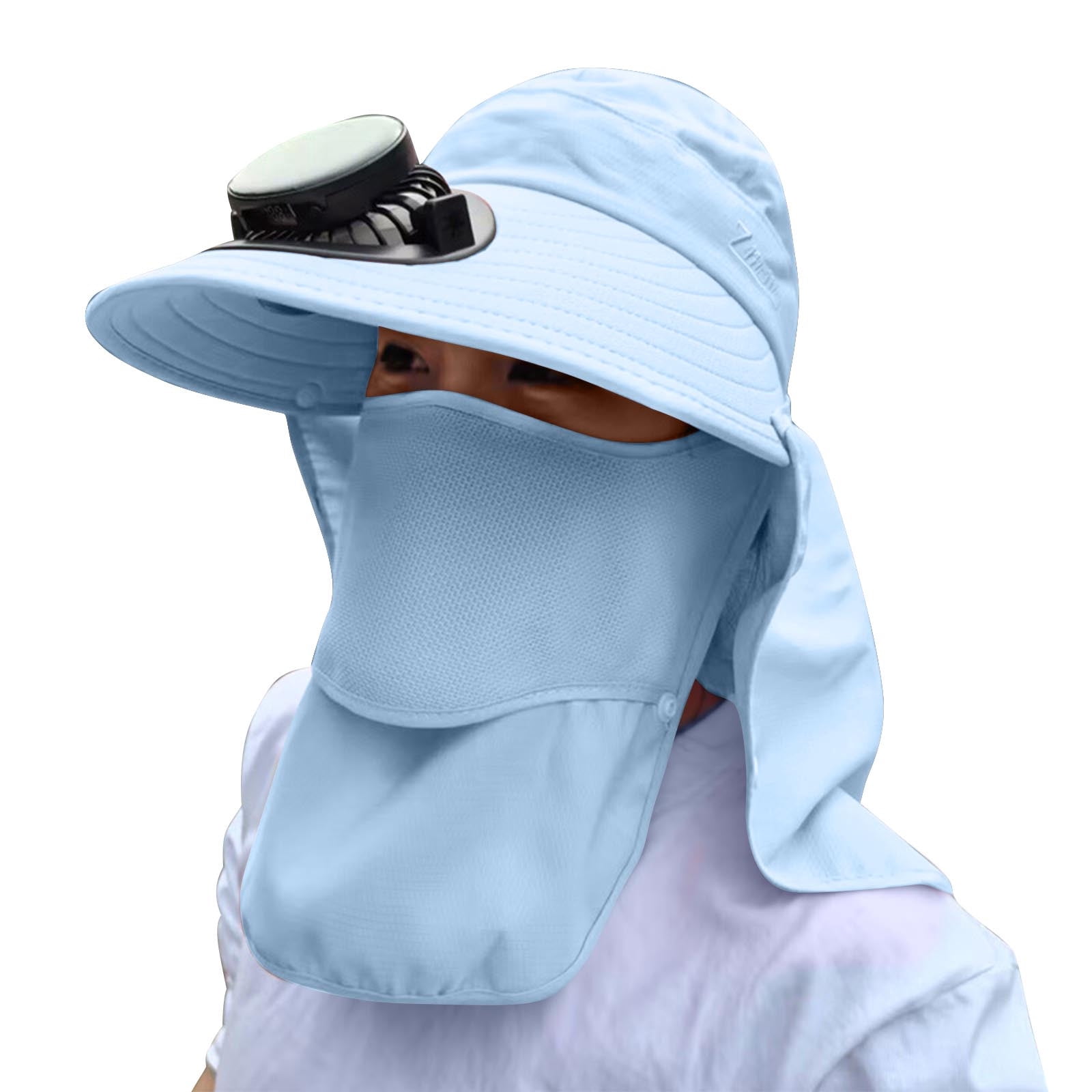 VANLOFE Women Sun Hats with Fan Wide Brim Uv Upf 50+ Face Mask Visor ...