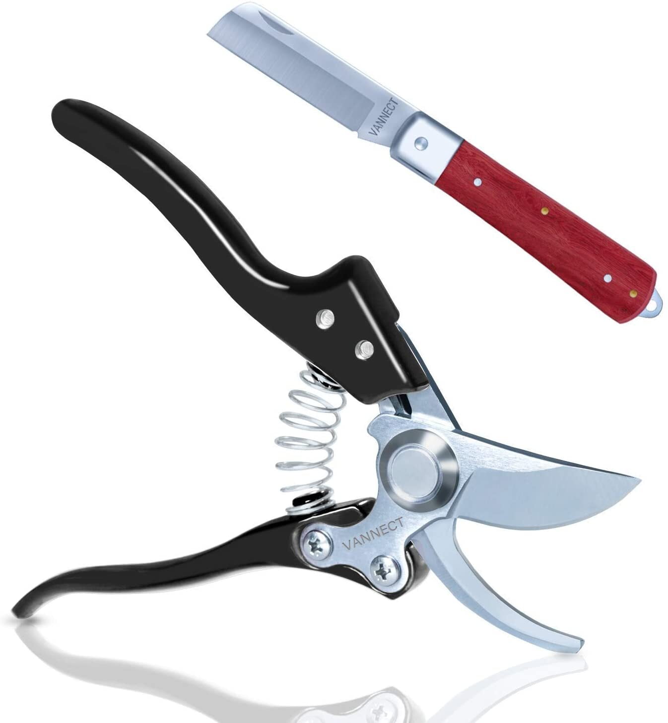 VANNECT Bypass Steel Pruning Shears, Professional Sharp Hedge & Garden ...