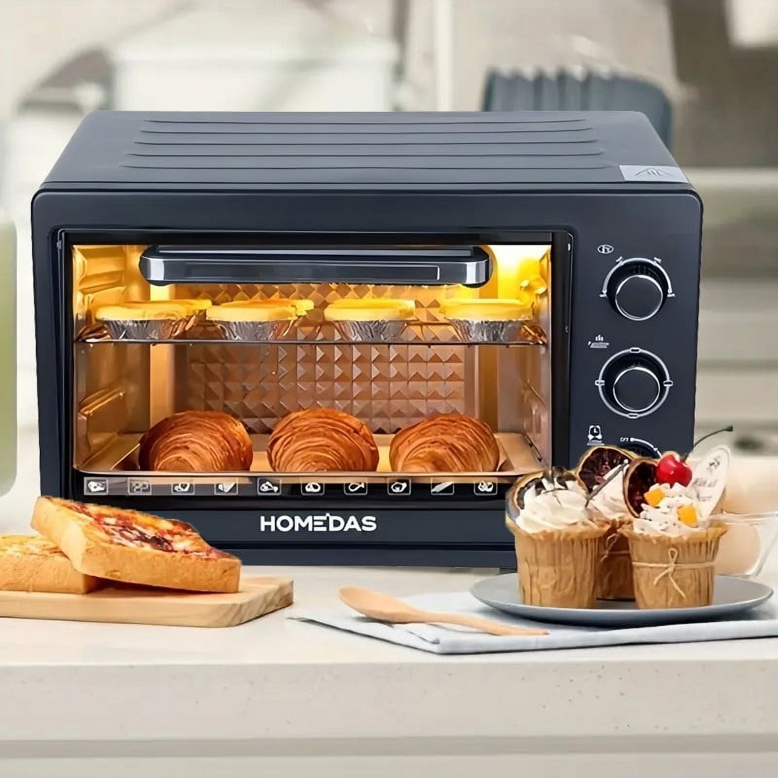 VANON XL Toaster Oven, 38QT, 6-Slice Family Size, Black, 1600W, New ...