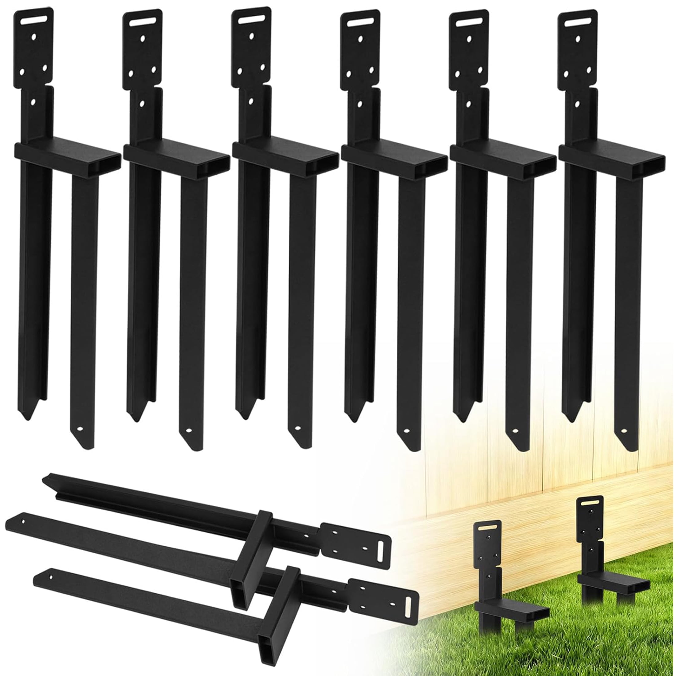 VANROUG 8PCS Steel Ground Anchors, Metal Tent Stakes, Fence Post Repair ...