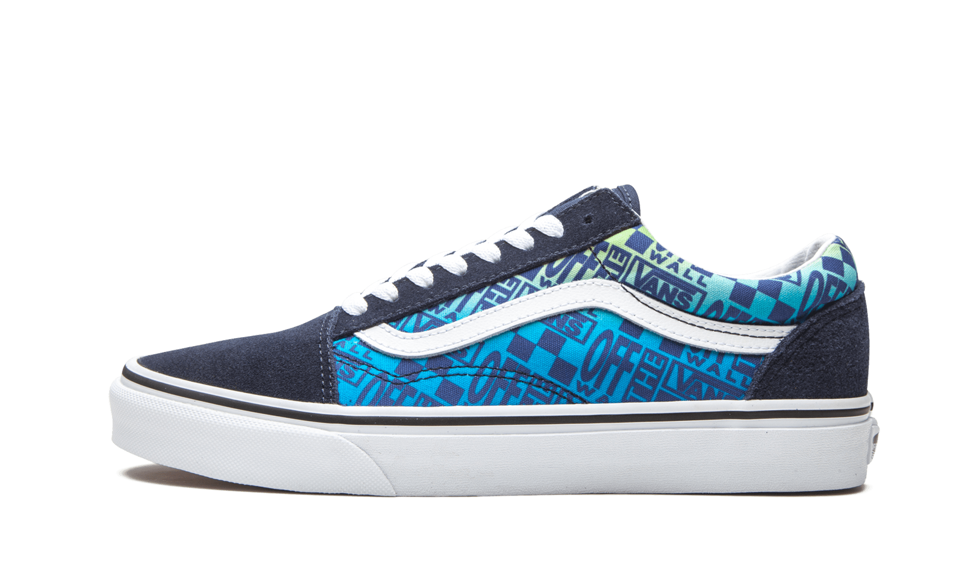 VANS MENS Old Skool "Off the Wall Logos - Blue" VN0A4U3B2PA VN0A4U3B2PA ...