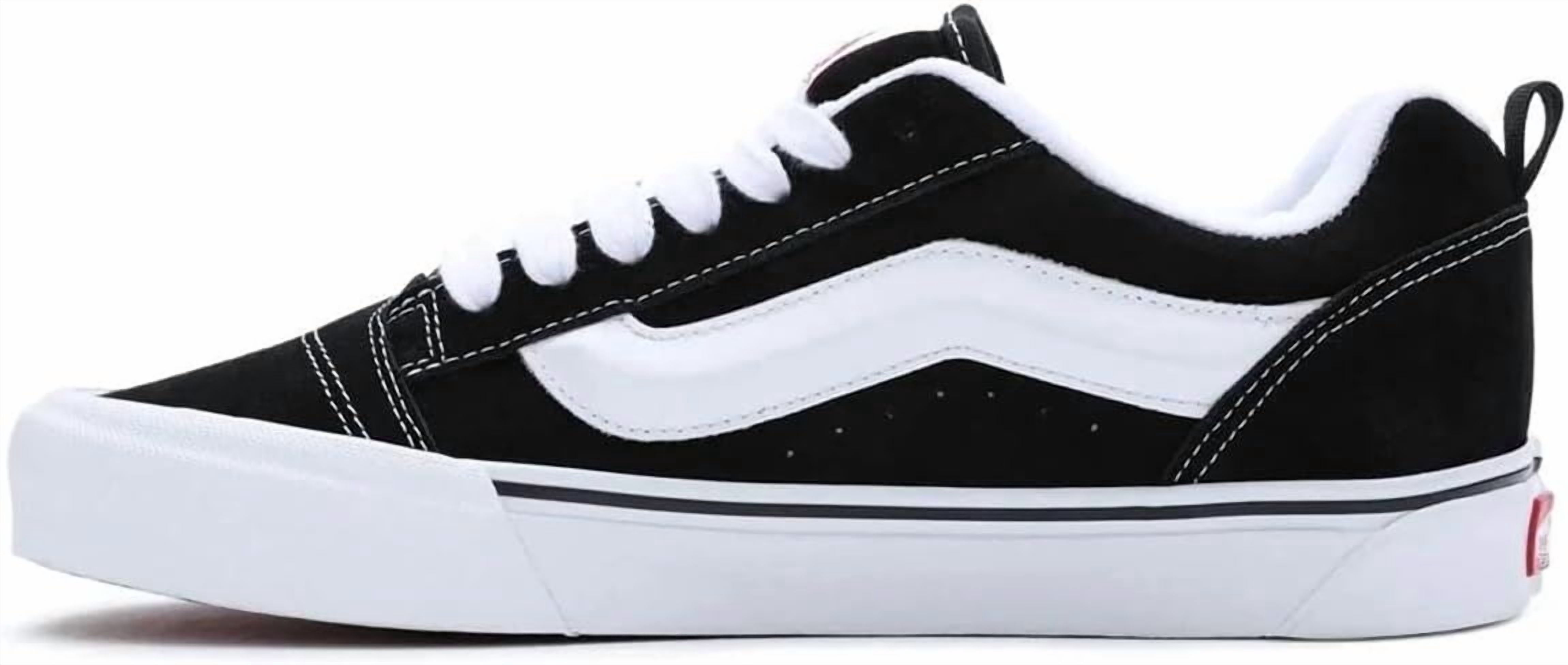 VANS U KNU SKOOL UNISEX SNEAKERS - BLACK - Black / True White / Men 6.5 ...