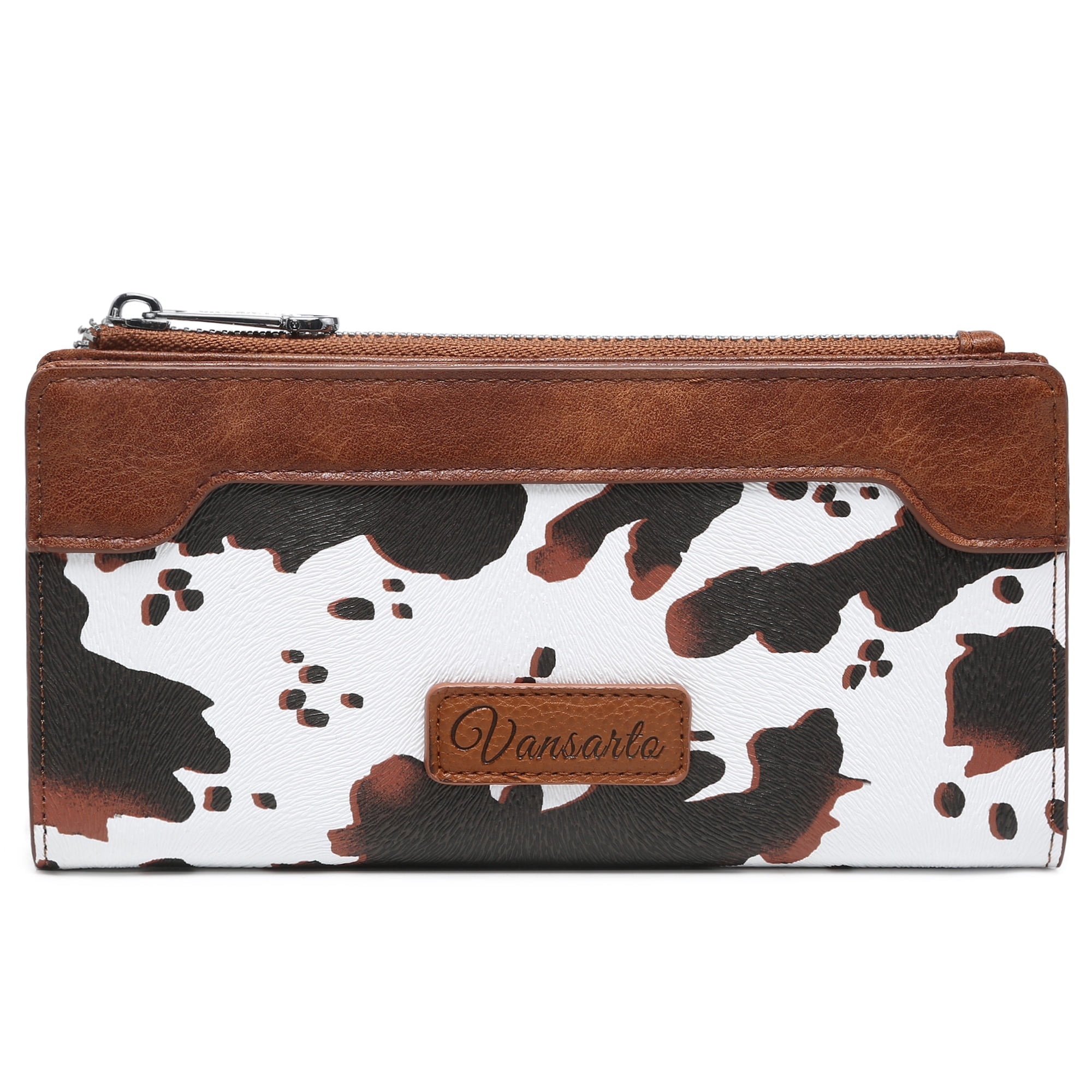 VANSARTO Cow Print Wallets for Women Slim Bifold Credit Card Holder ...