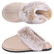 Joyspun Women's Suede Platform Clog Slippers - Walmart.com