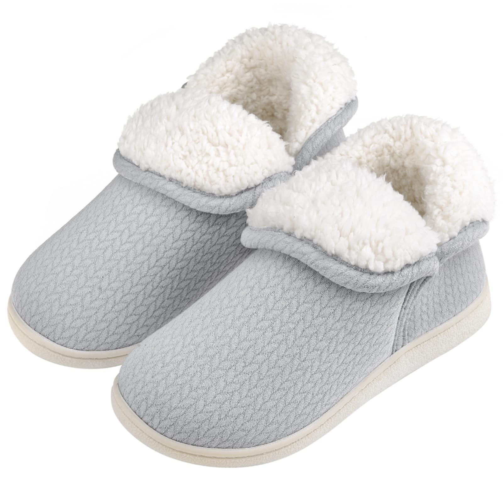 VANSARTO Womens Warm Bootie Slippers Comfy Memory Foam Plush Fleece ...