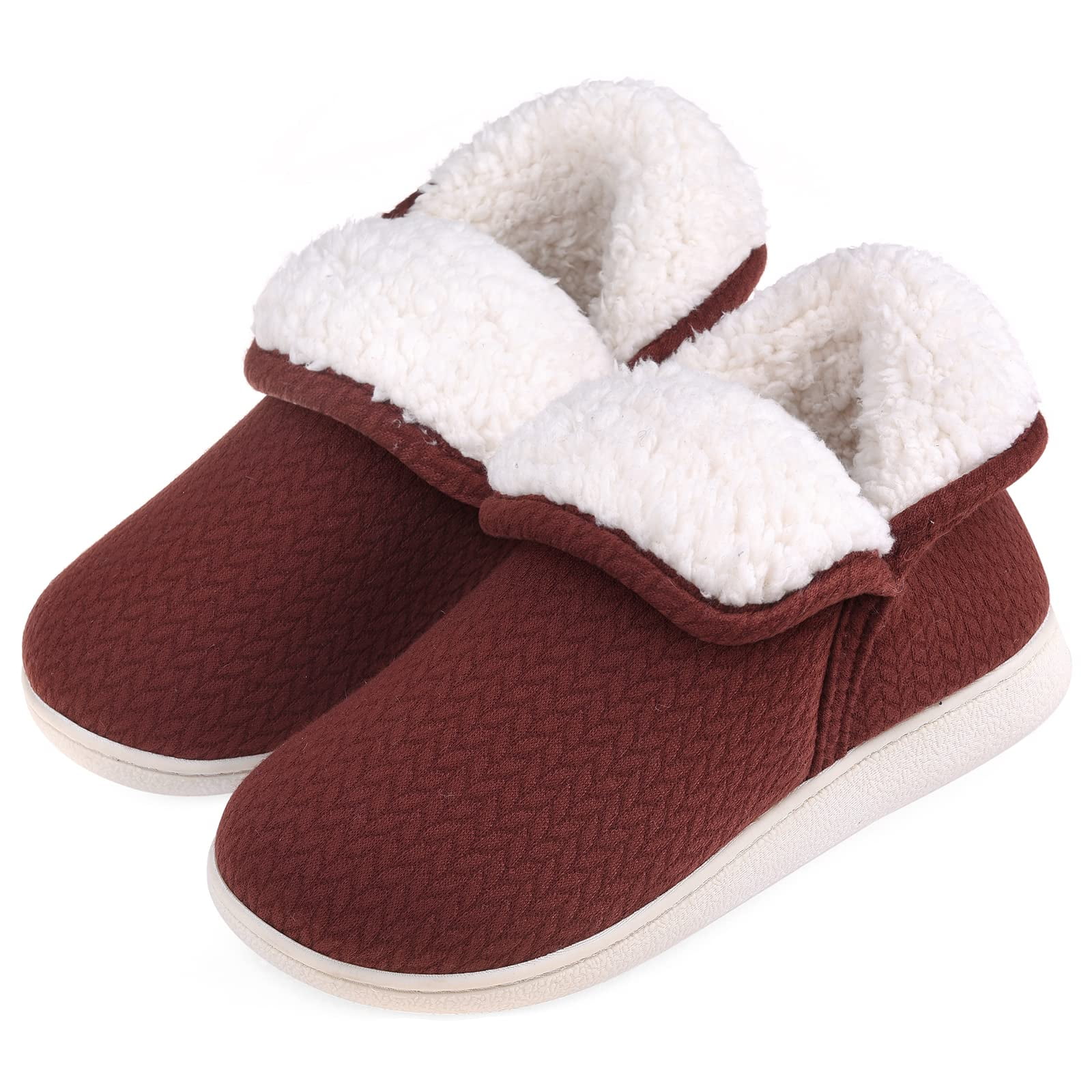 VANSARTO Womens Warm Bootie Slippers Comfy Memory Foam Plush Fleece ...