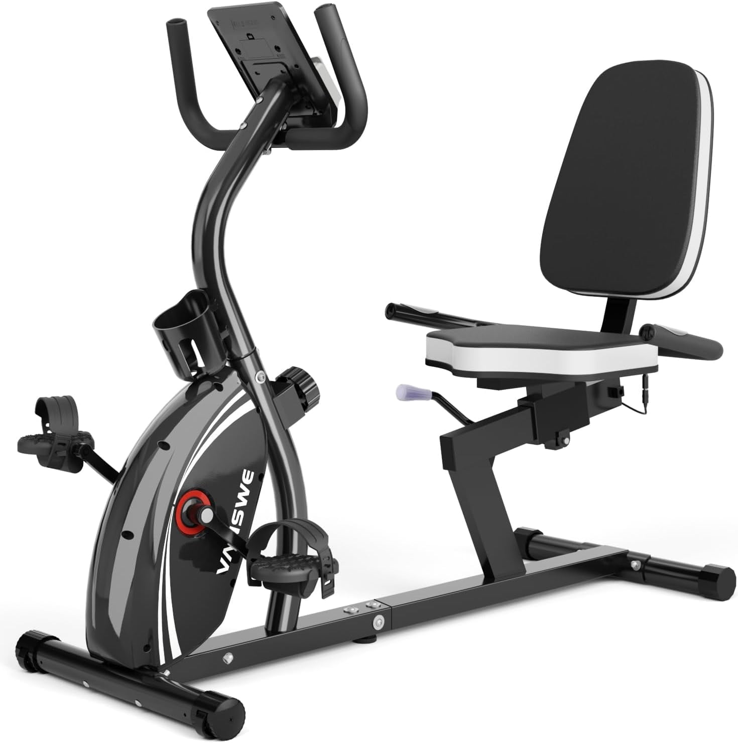 VANSWE Recumbent Exercise Bike 16 Levels Resistance Maximum Weight 380 lbs. Magnetic Recumbent ...