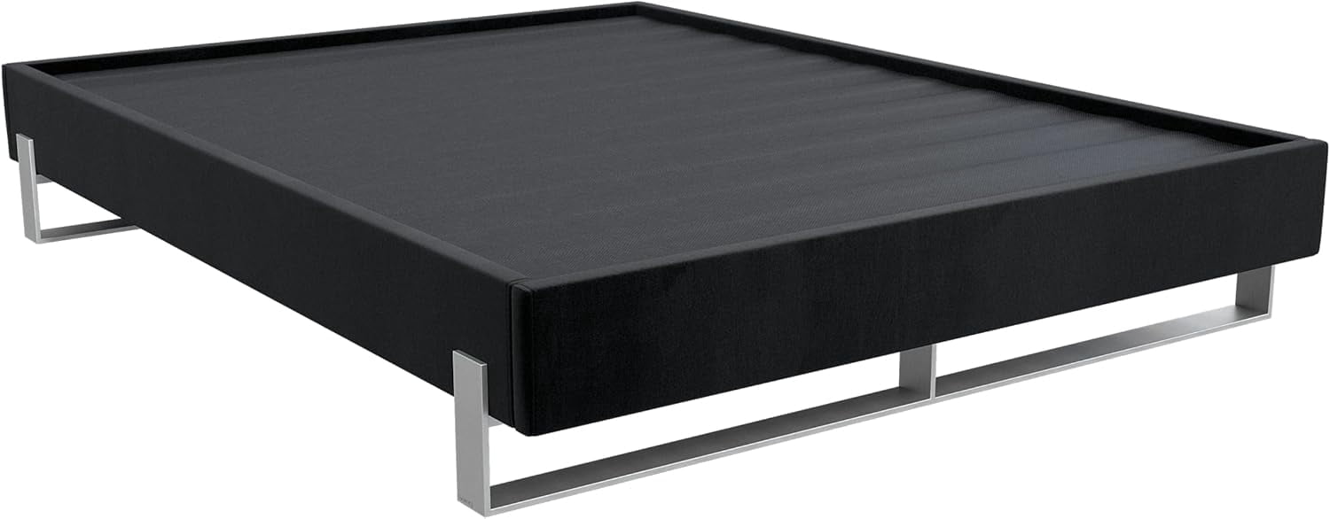 VANT Elevated Platform Bed - Brushed Nickel - Queen Size - Velvet Black ...