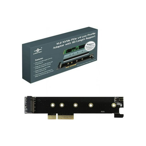VANTEC UGT-M2PC130 M.2 NVMe PCIe x4 Low Profile Adapter With 110 Length ...