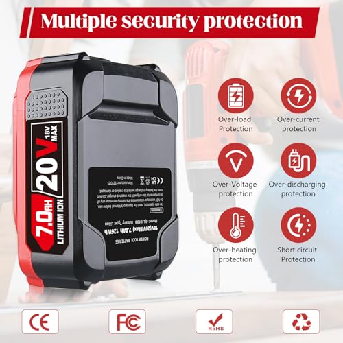 VANTTECH V20 20V 7.0Ah Lithium Battery Replacement for Craftsman ...