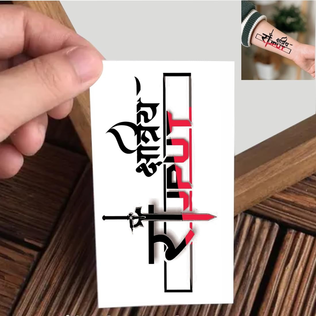 VANVATI Colorful Sword With Rajput Temporary Tattoo Sticker For Male ...