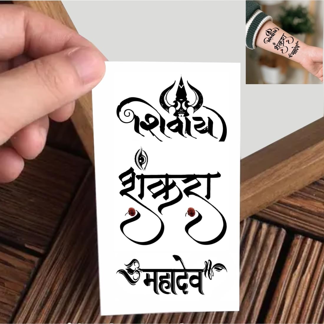 VANVATI Lord Shankar With Rudra Temporary Tattoo Sticker For Male And ...