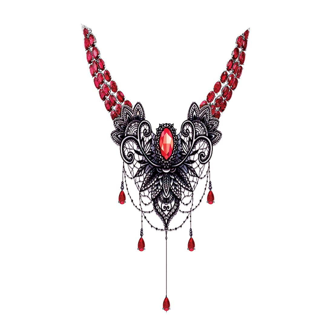 VANVATI Red Necklace For Women Temporary Tattoo Sticker For Male And ...