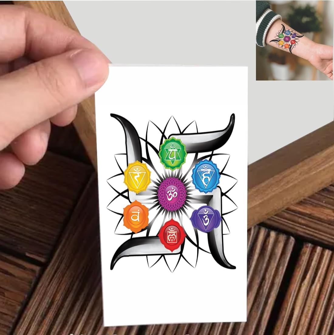 VANVATI Sathiya With Om And Lotus Temporary Tattoo Sticker For Male And ...