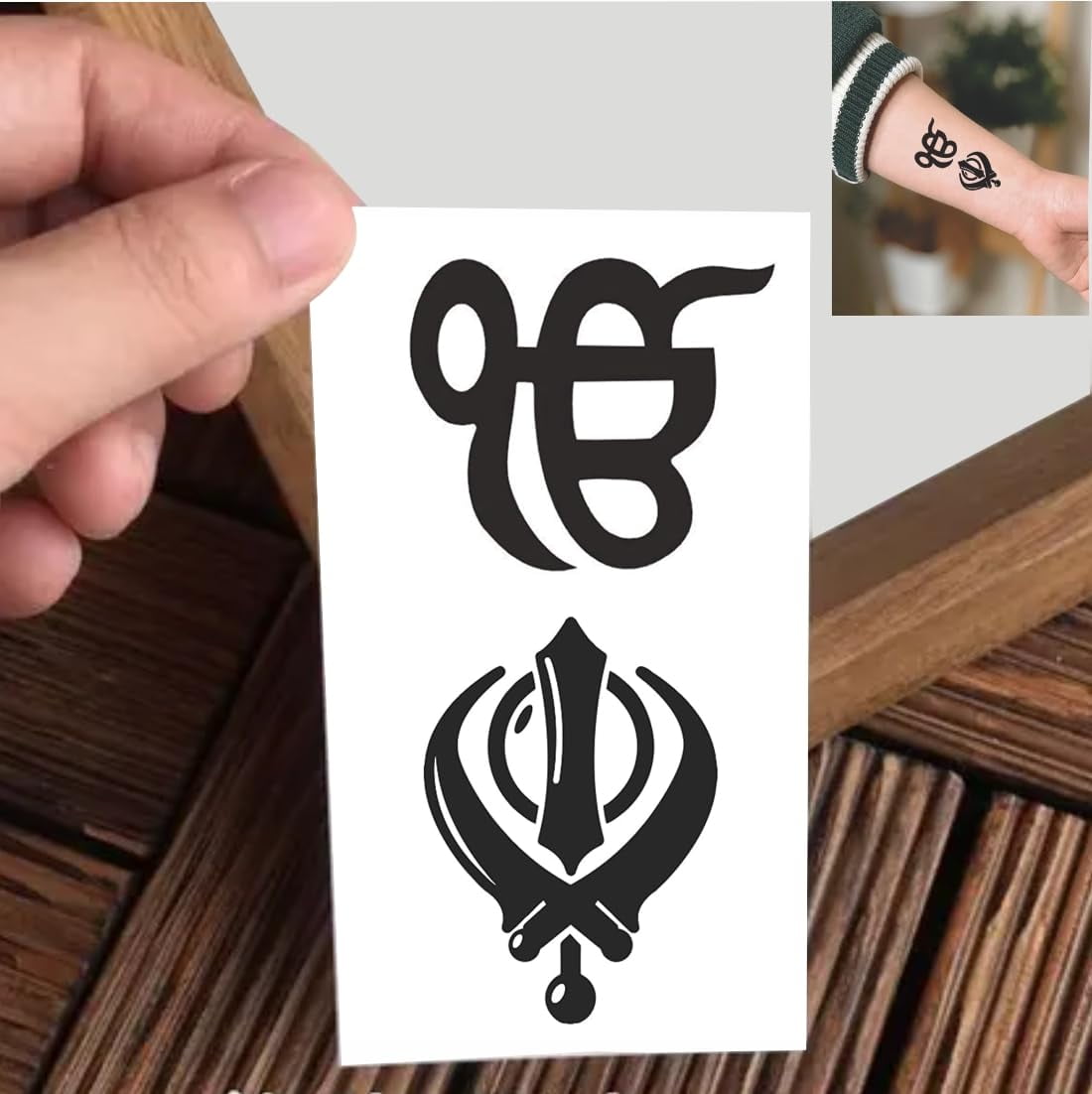 VANVATI Temporary Sikhism Khanda Symbol Tattoo Sticker Multicolor ...
