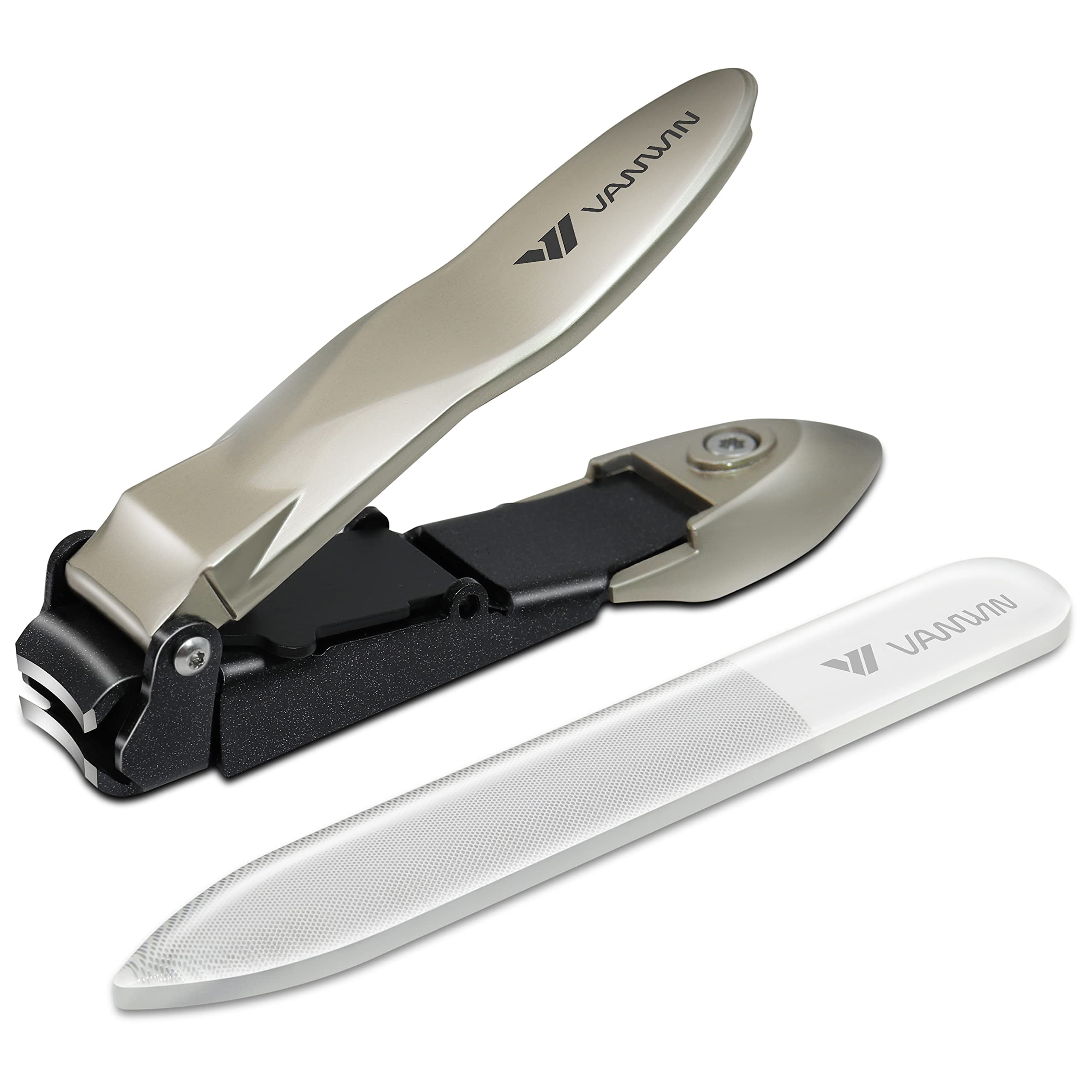VANWIN Nail Clippers with Catcher, No Splash Fingernail Toenail ...