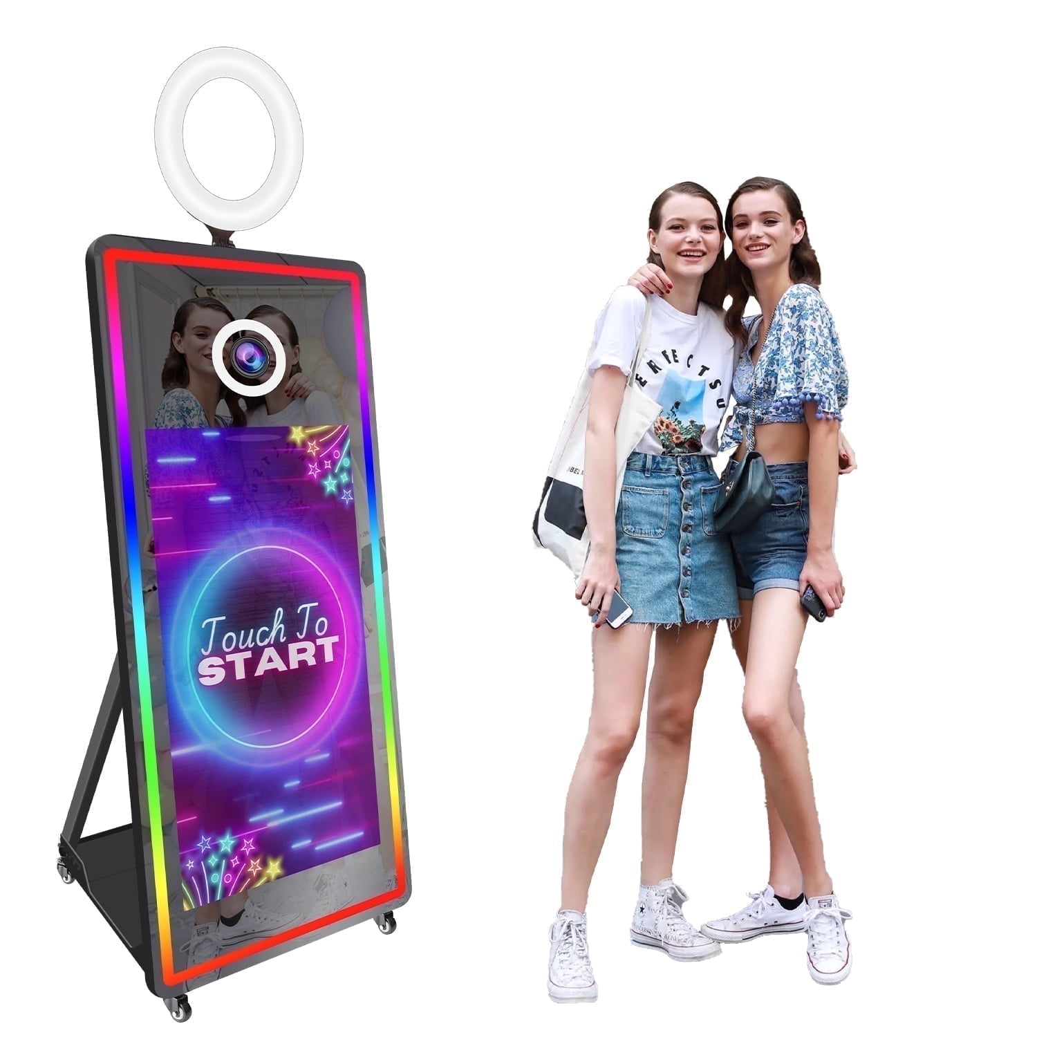 VANYA 43 inch Magic Mirror Photo Booth Portable Touch Screen Mirror ...