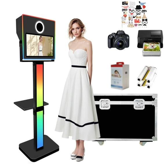 VANYA Photo Booth 15.6 in Touch Screen Portable Selfie Machine DSLR ...