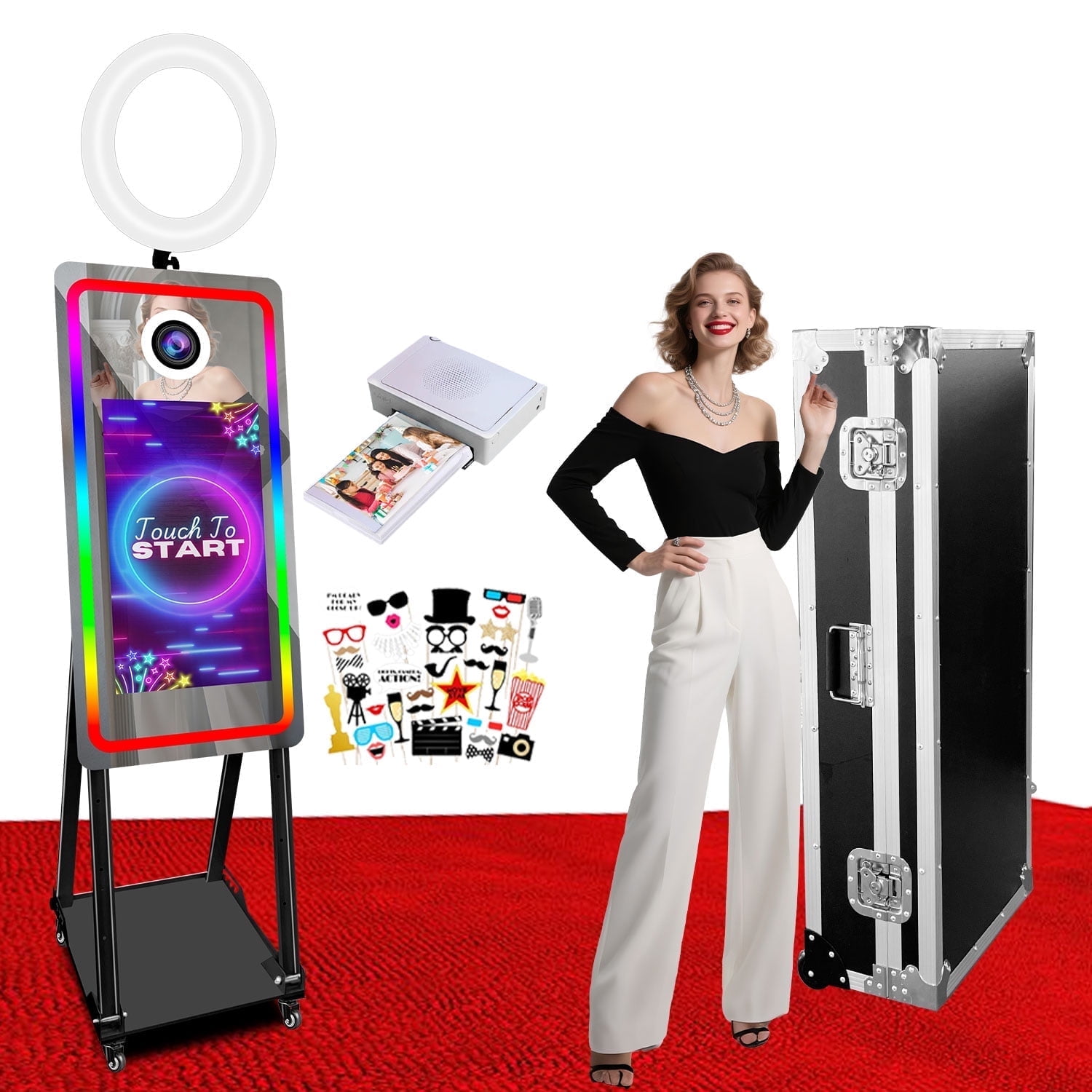 VANYA Portable 40" Magic Mirror Photo Booth 21.5 inch Touch Screen ...