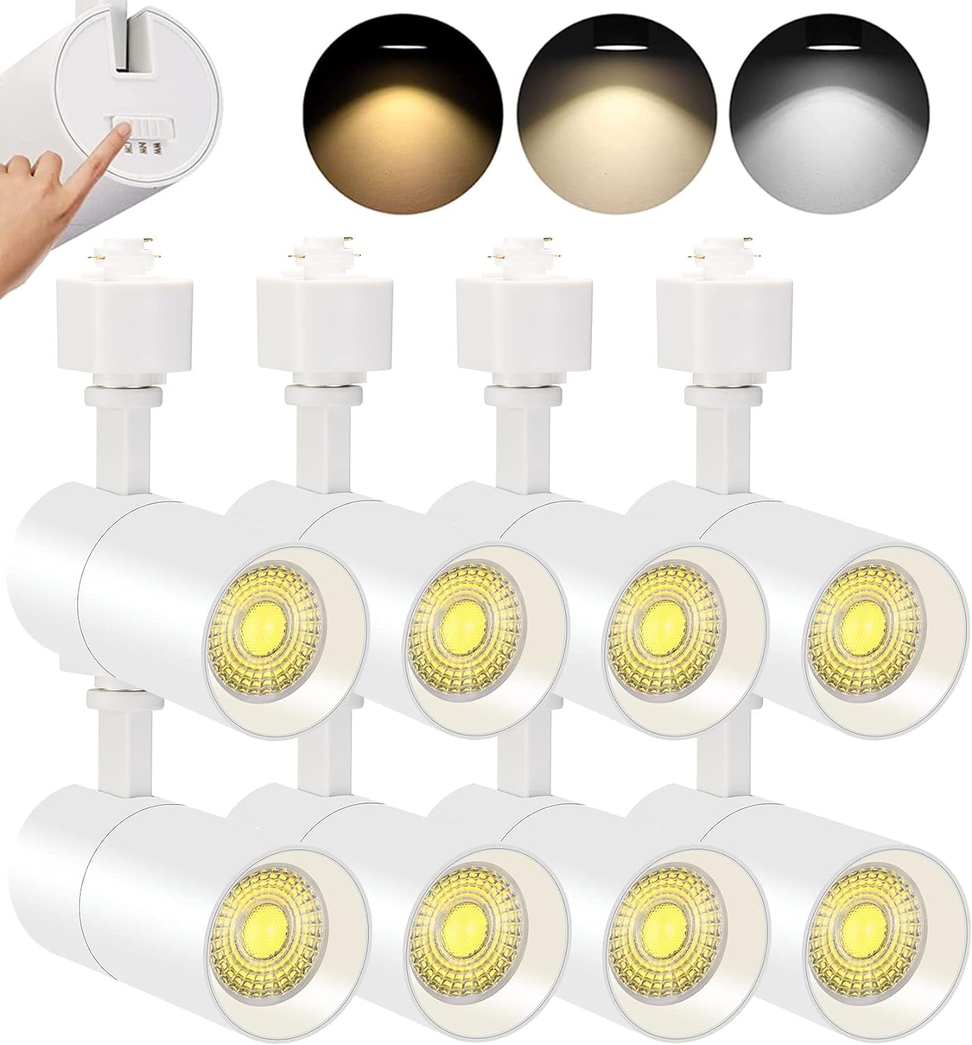 VANoopee 3-Color 10W H Track Lighting Heads Dimmable LED Track Light ...