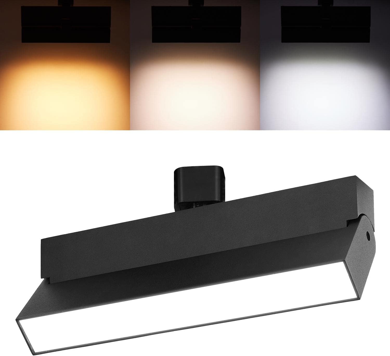 VANoopee 3-Color Dimmable LED Track Lighting Heads H Type Bright Track ...