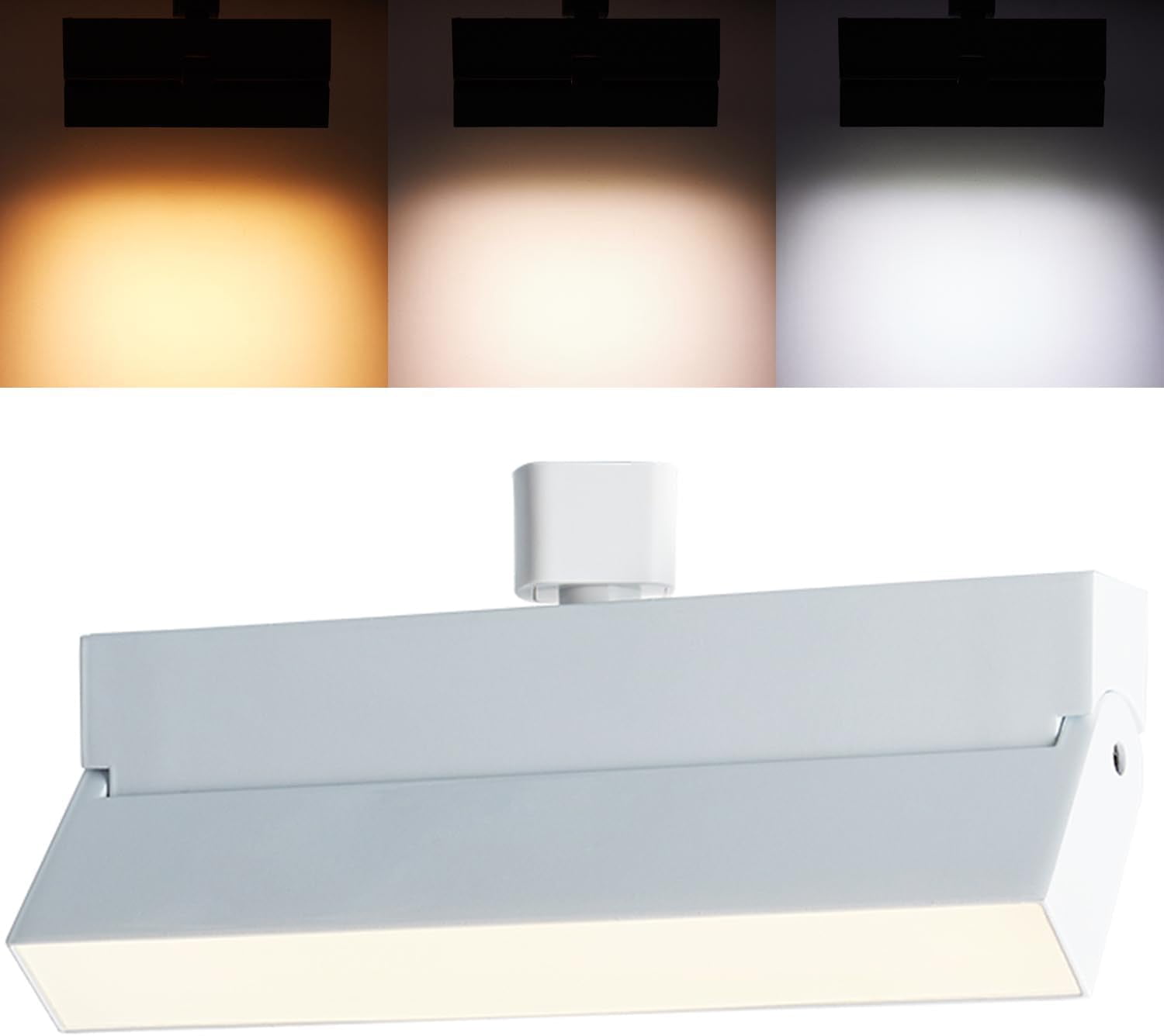 VANoopee 3-Color Dimmable LED Track Lighting Heads H Type Bright Track ...
