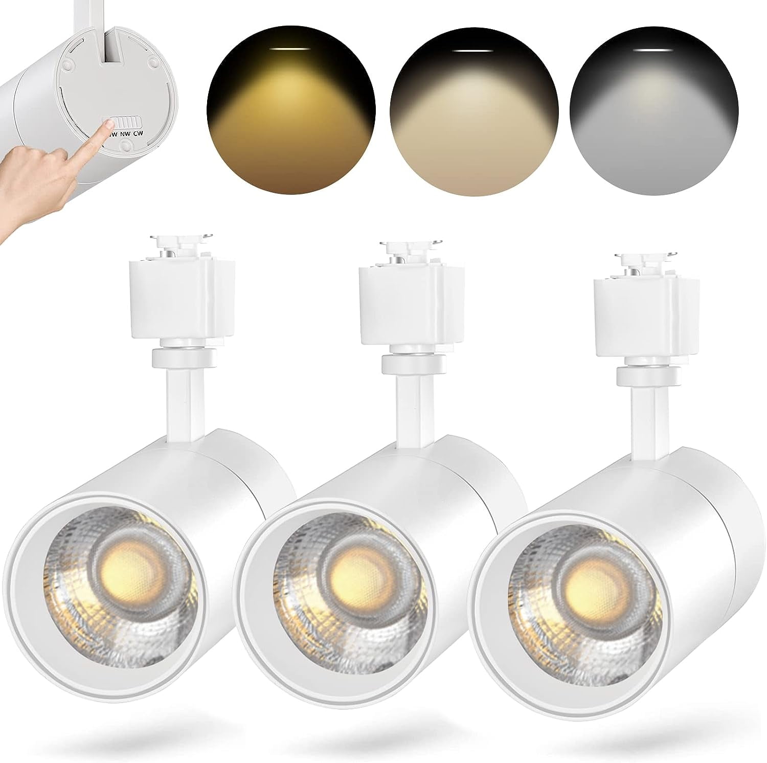 VANoopee 3-Color J Type Track Lighting Heads 20W for Juno Rail ...