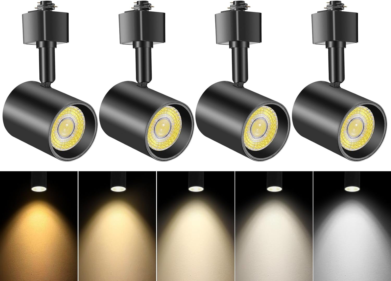 VANoopee 4 Pack 5-Color LED Track Lighting Heads H Type Track Light ...