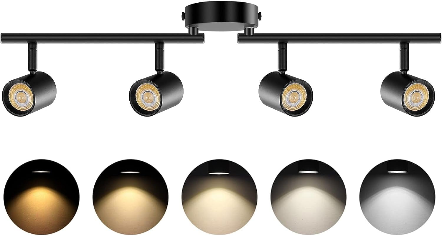VANoopee 5-Color 4 Light LED Track Lighting Fixtures Ceiling for ...