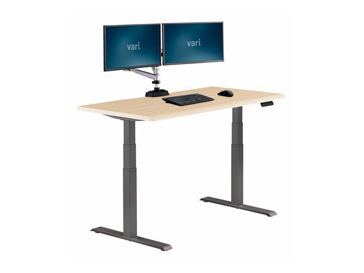 VARI - Sit/standing desk - rectangular with contoured side - electric ...