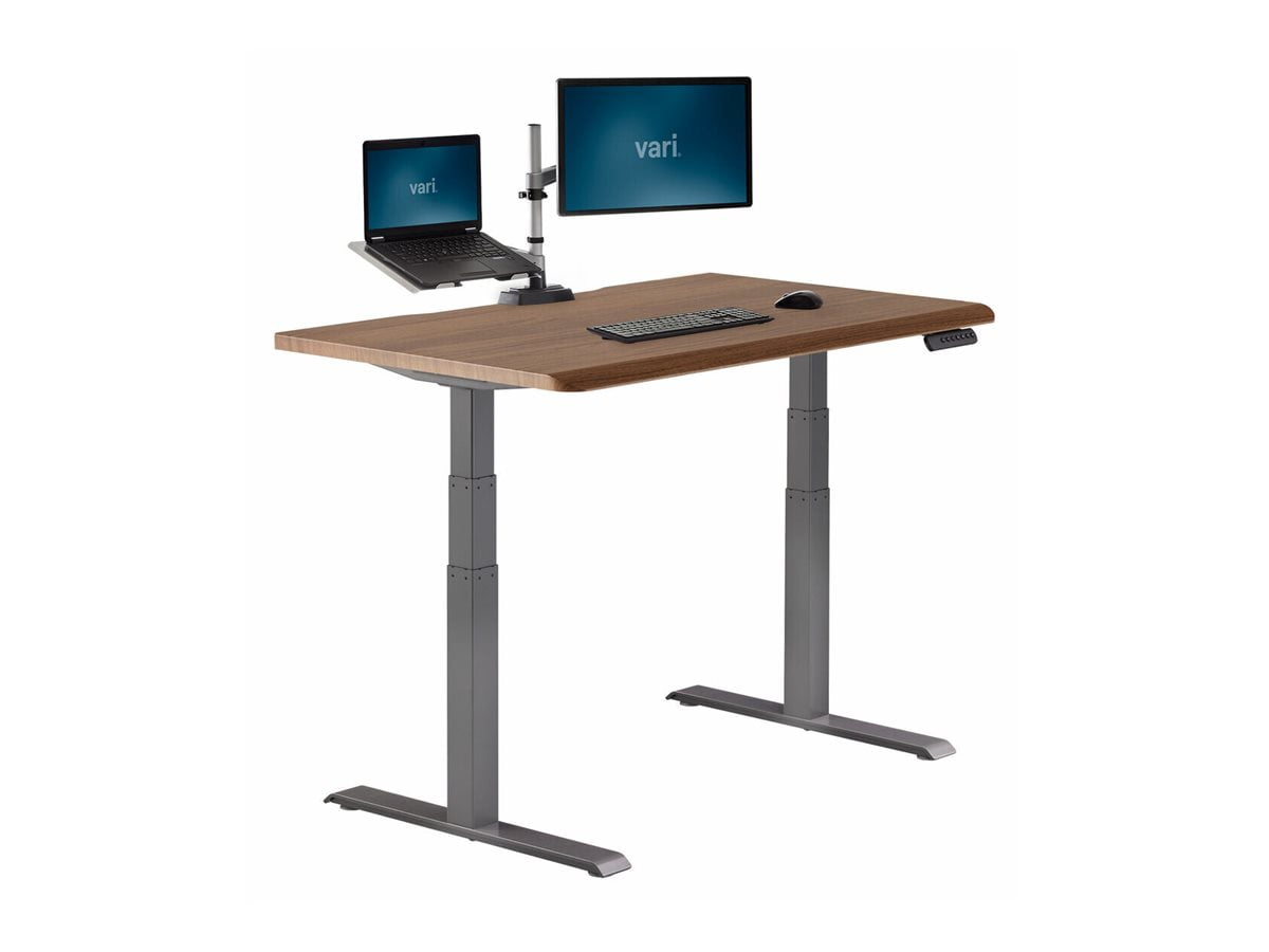 VARI - Sit/standing desk - rectangular with contoured side - electric ...
