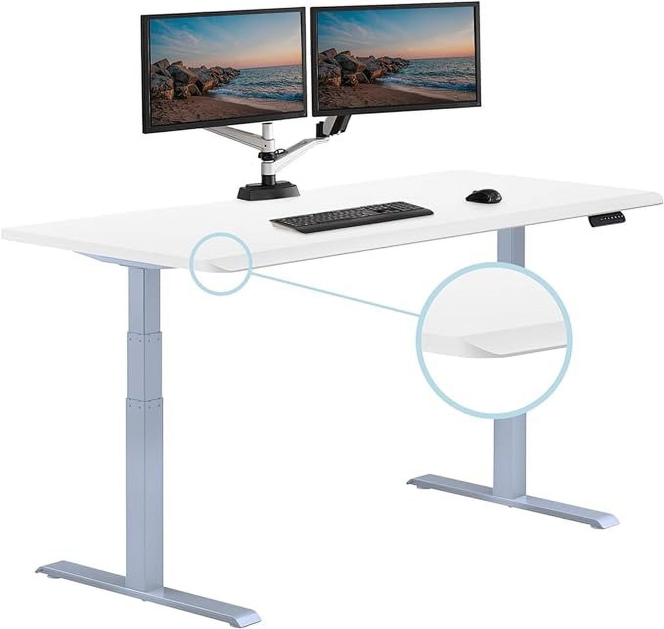 VARI - Sit/standing desk - rectangular with contoured side - electric ...