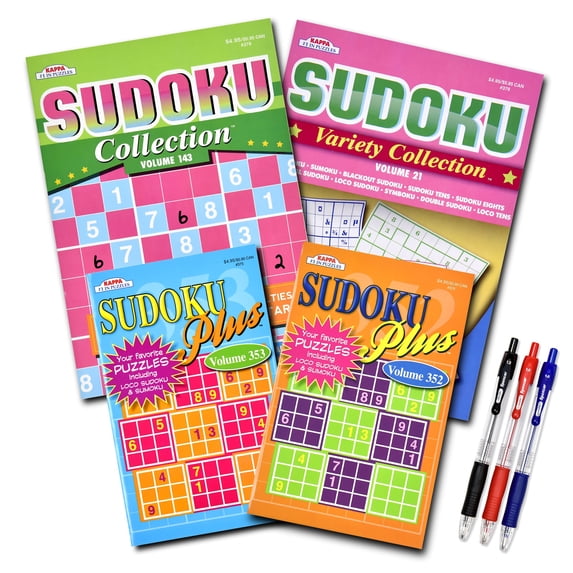 Variety Savings 4-Pack Sudoku Puzzles for Adults Seniors Large 8x10 and ...
