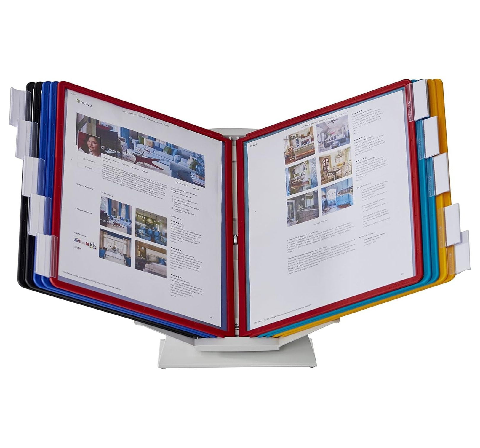 VARIO Display Panel Desk Unit - 10 Panels and Tabs in Assorted Colors - Perfect for Storing and ...