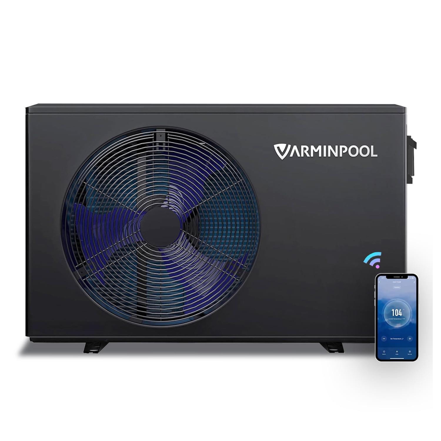 VARMINPOOL 30,000 BTU Swimming Pool Heat Pump, Inverter Electric Pool Heater for in and Above ...