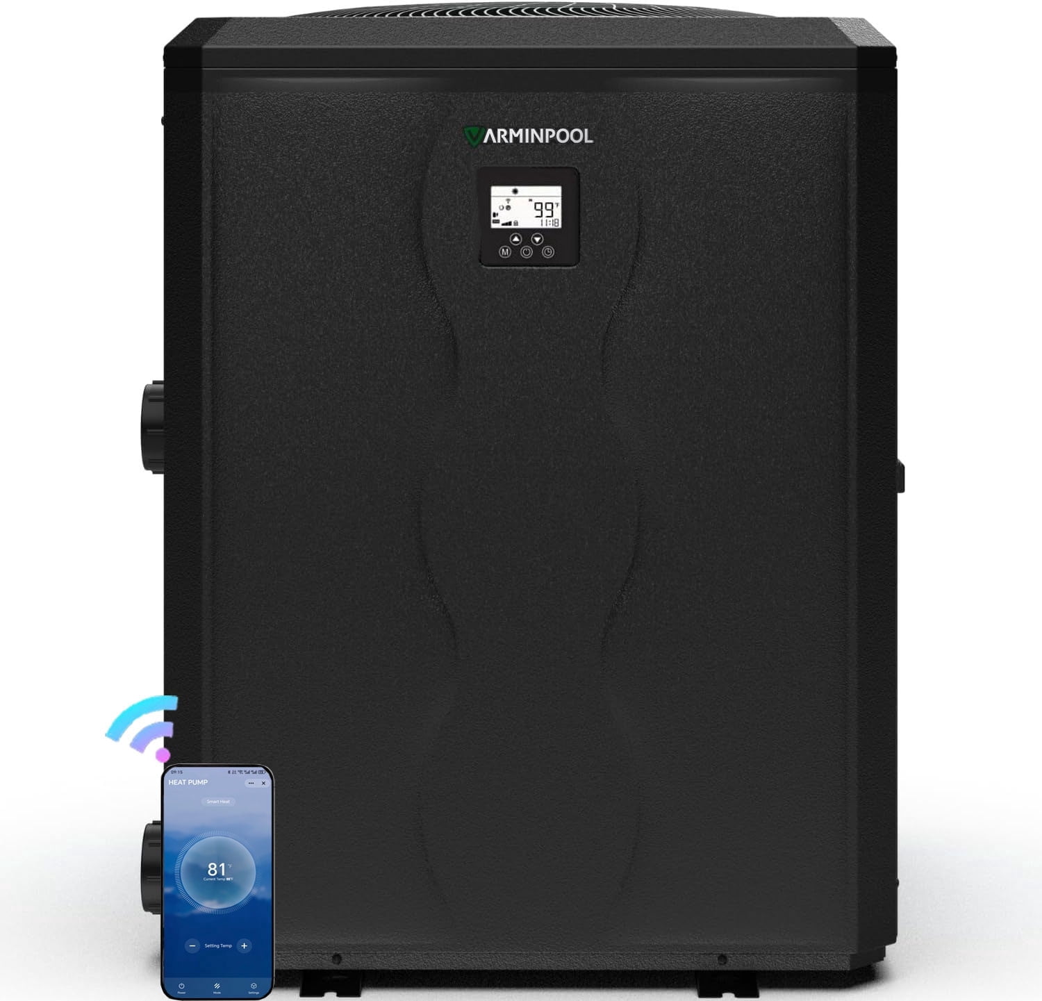 VARMINPOOL Full DC Inverter 140,000 BTU Heat Pump In-Ground and Above ...