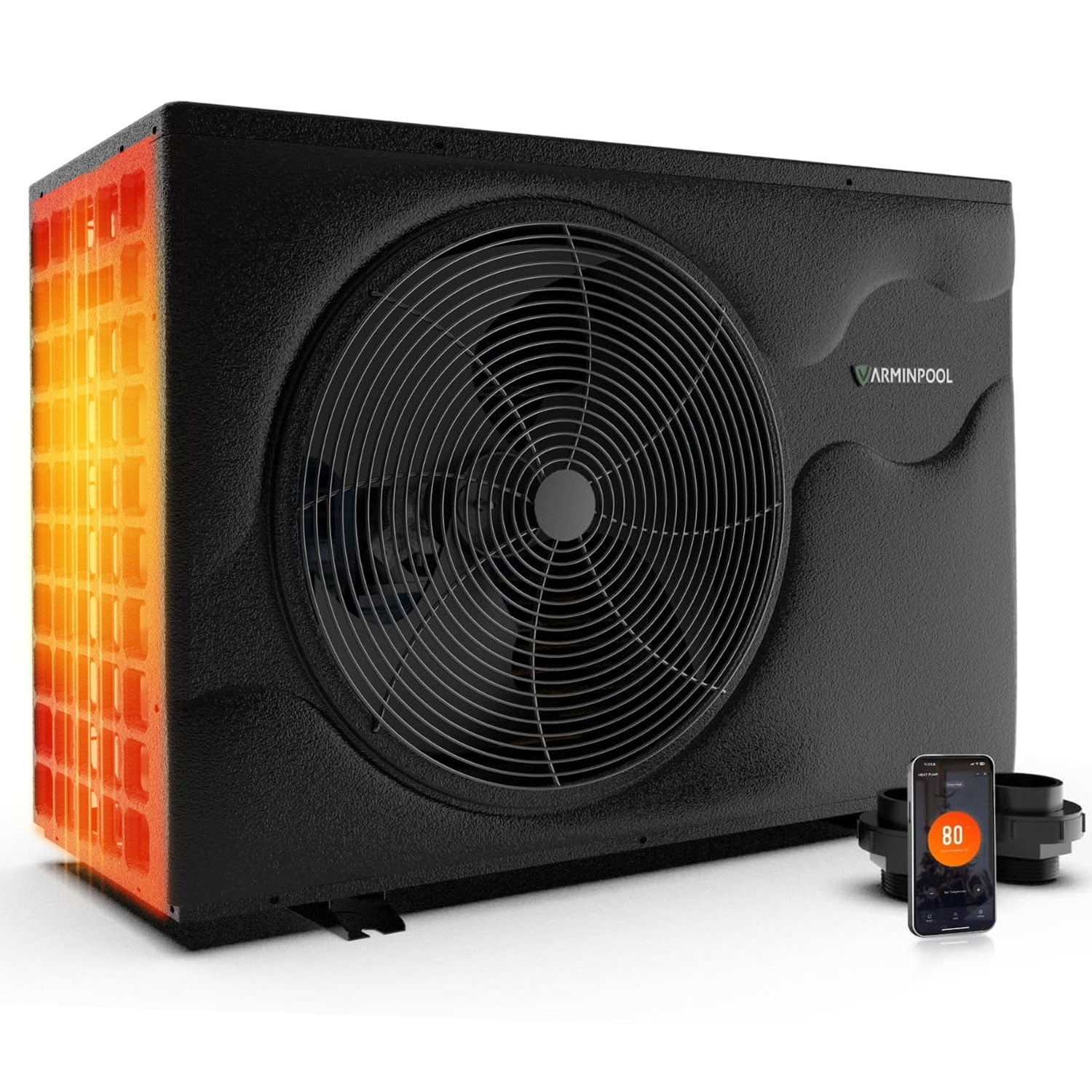 VARMINPOOL Inverter Swimming Pool Heat Pump - 90,000 BTU - for Above ...