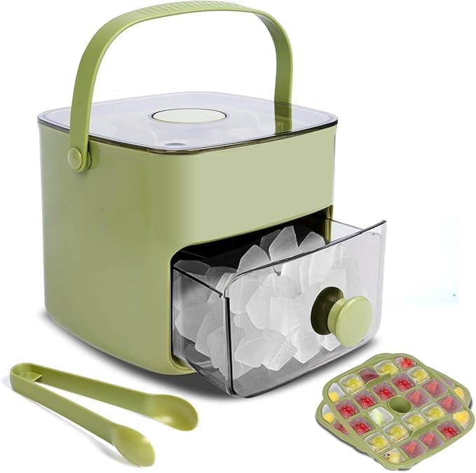 VARTI Ice Cube Tray with Lid and Bin Ice Trays for Freeze Press to Pop ...