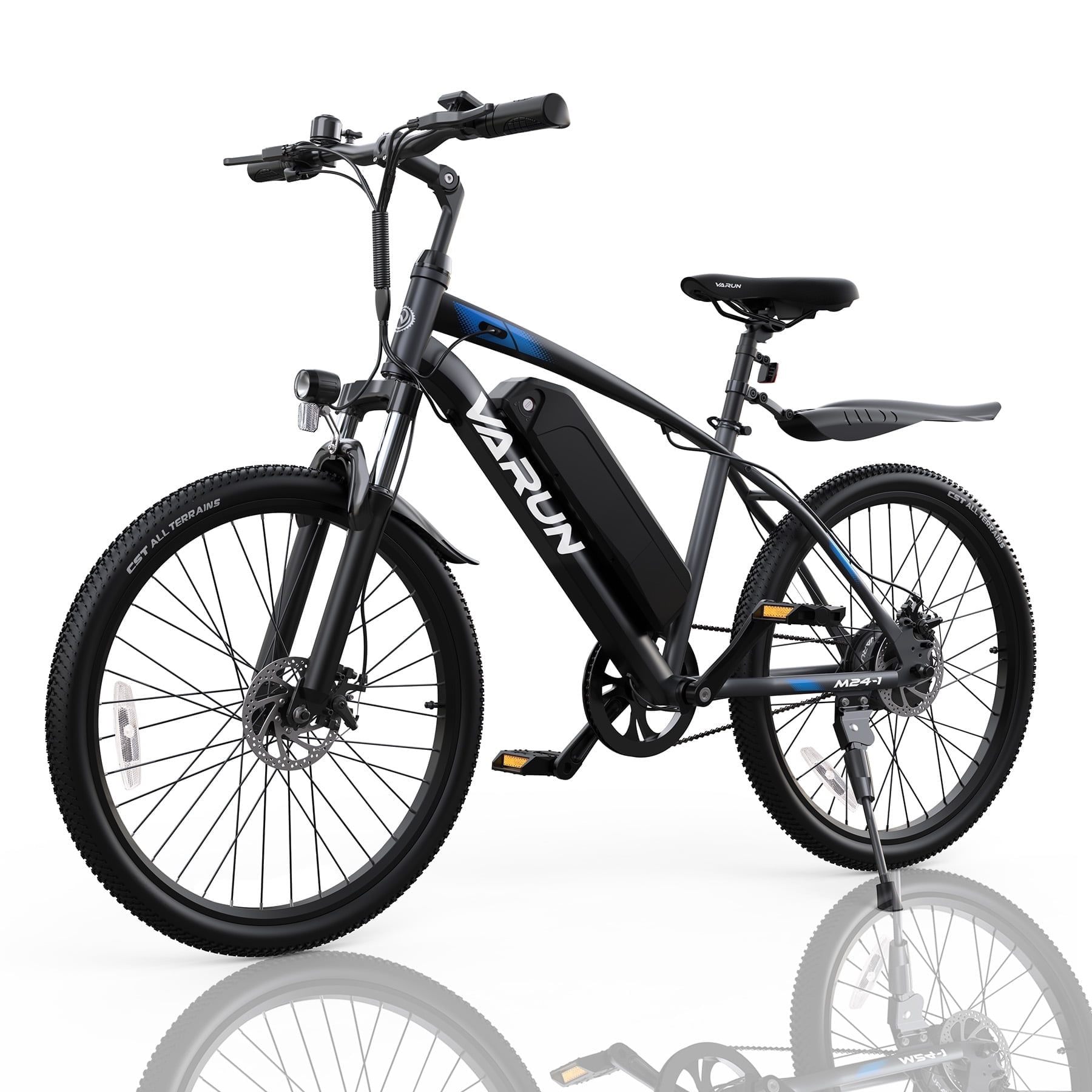 VARUN 24-inch Electric Mountain Bike, City Bike, 350W Motor with 36V 7.8AH Removable Battery ...