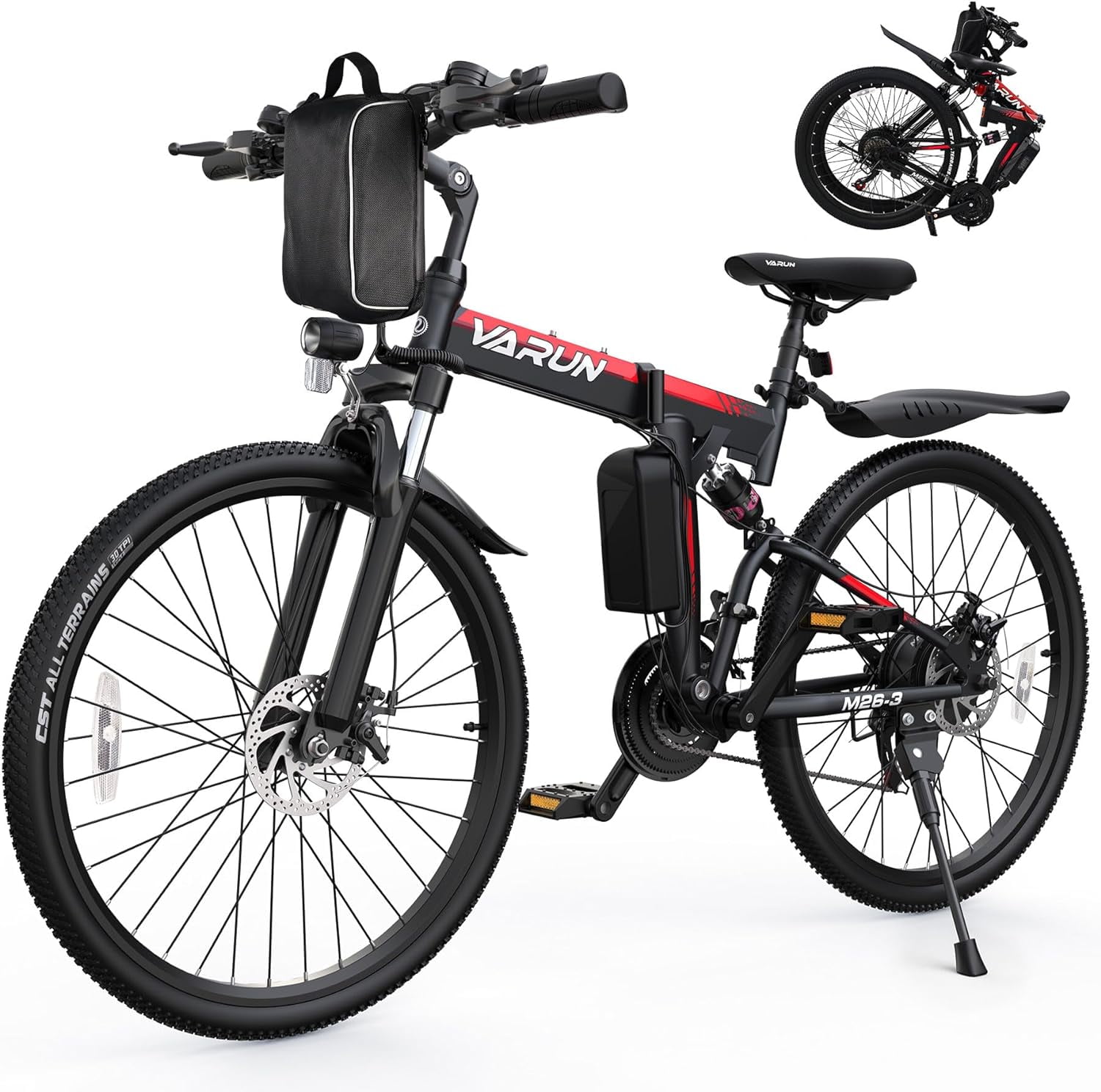 VARUN Folding Electric Bike - 500W Motor, 48V Battery, 21-Speed, Dual ...