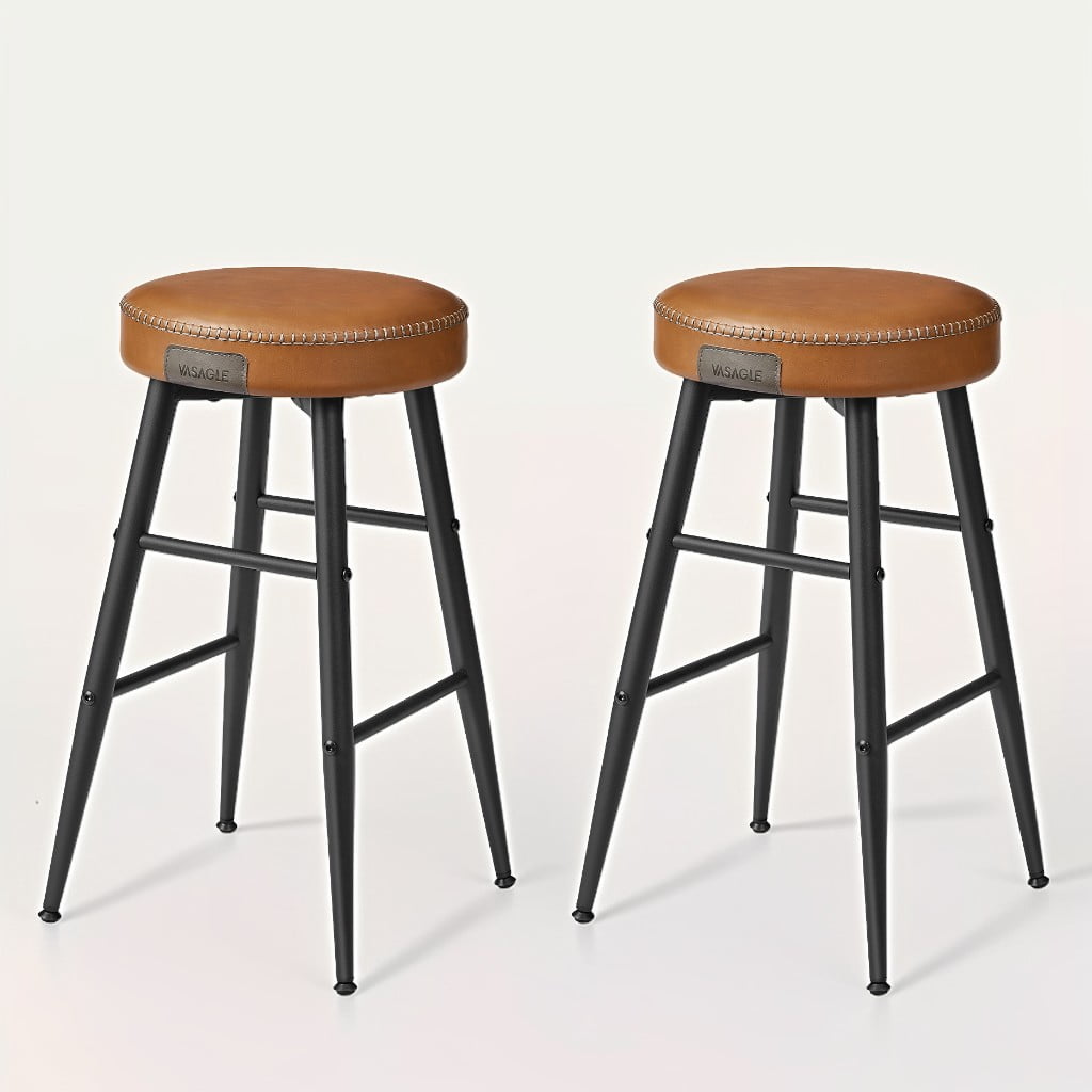 VASAGLE Bar Stools Set of 2, Kitchen Counter Stools, Breakfast Stools ...