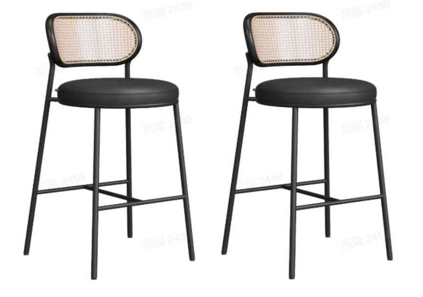 VASAGLE Bar Stools Set of 2, Counter Height Bar Stool with PE Rattan ...