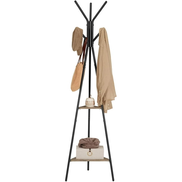 VASAGLE Coat Rack Freestanding Coat Hanger Stand Hall Tree with 2 ...