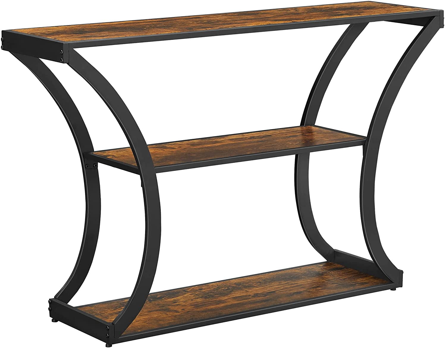 VASAGLE Console Table with Curved Frames and 2 Open Shelves, for ...