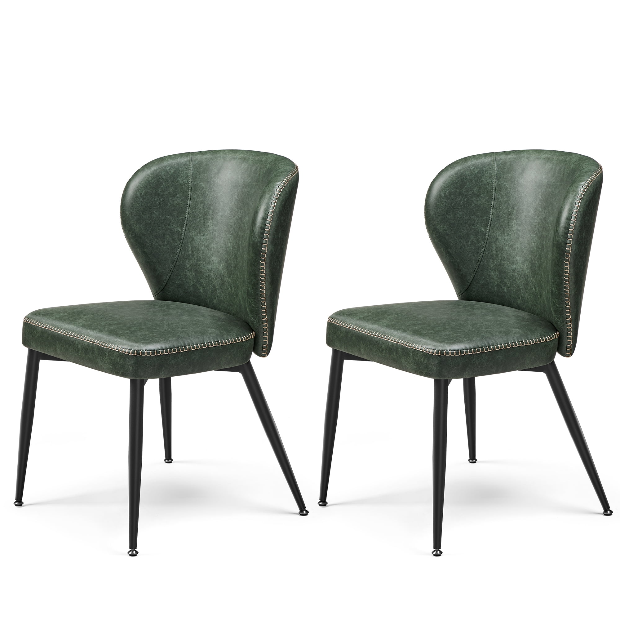 Dining Chairs Set of 2, Upholstered Kitchen Chairs, Synthetic Leather ...