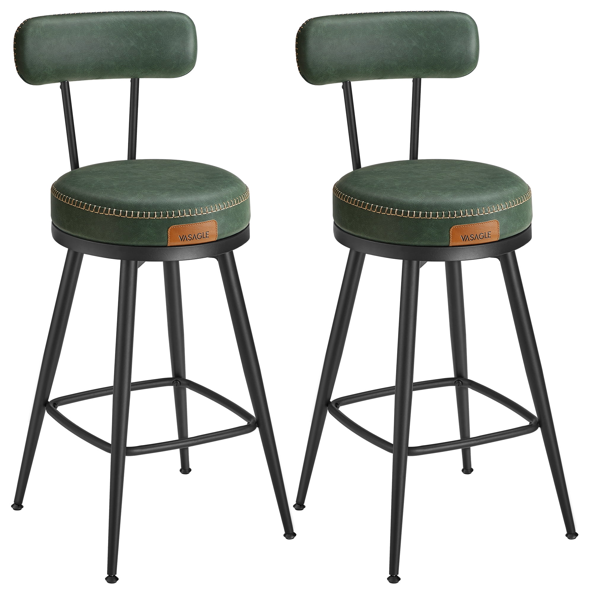 VASAGLE EKHO Collection - Bar Stools Set of 2, Counter Height Swivel ...