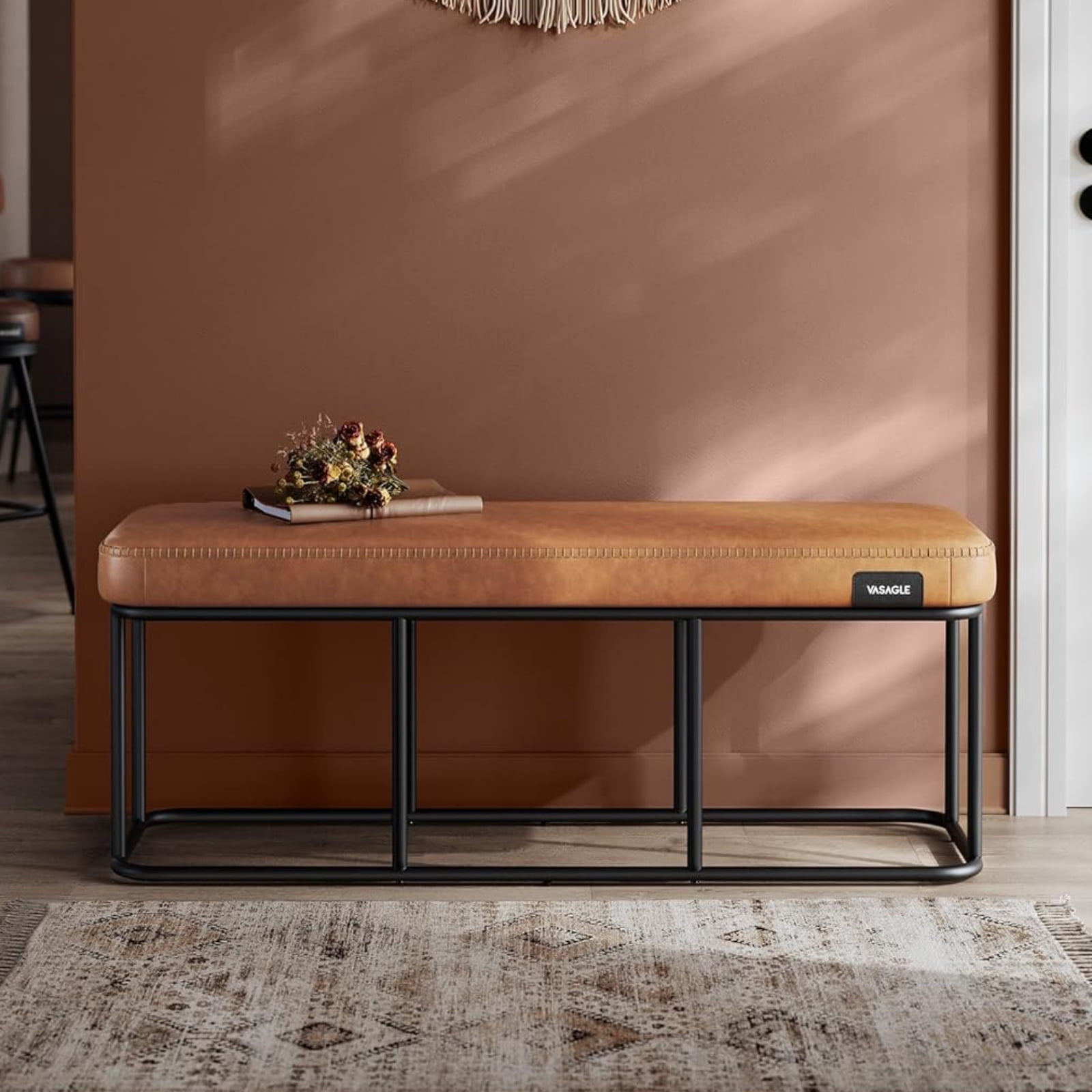 VASAGLE EKHO Collection - Bench for Entryway Bedroom Ottoman Bench with Steel Frame for Living ...